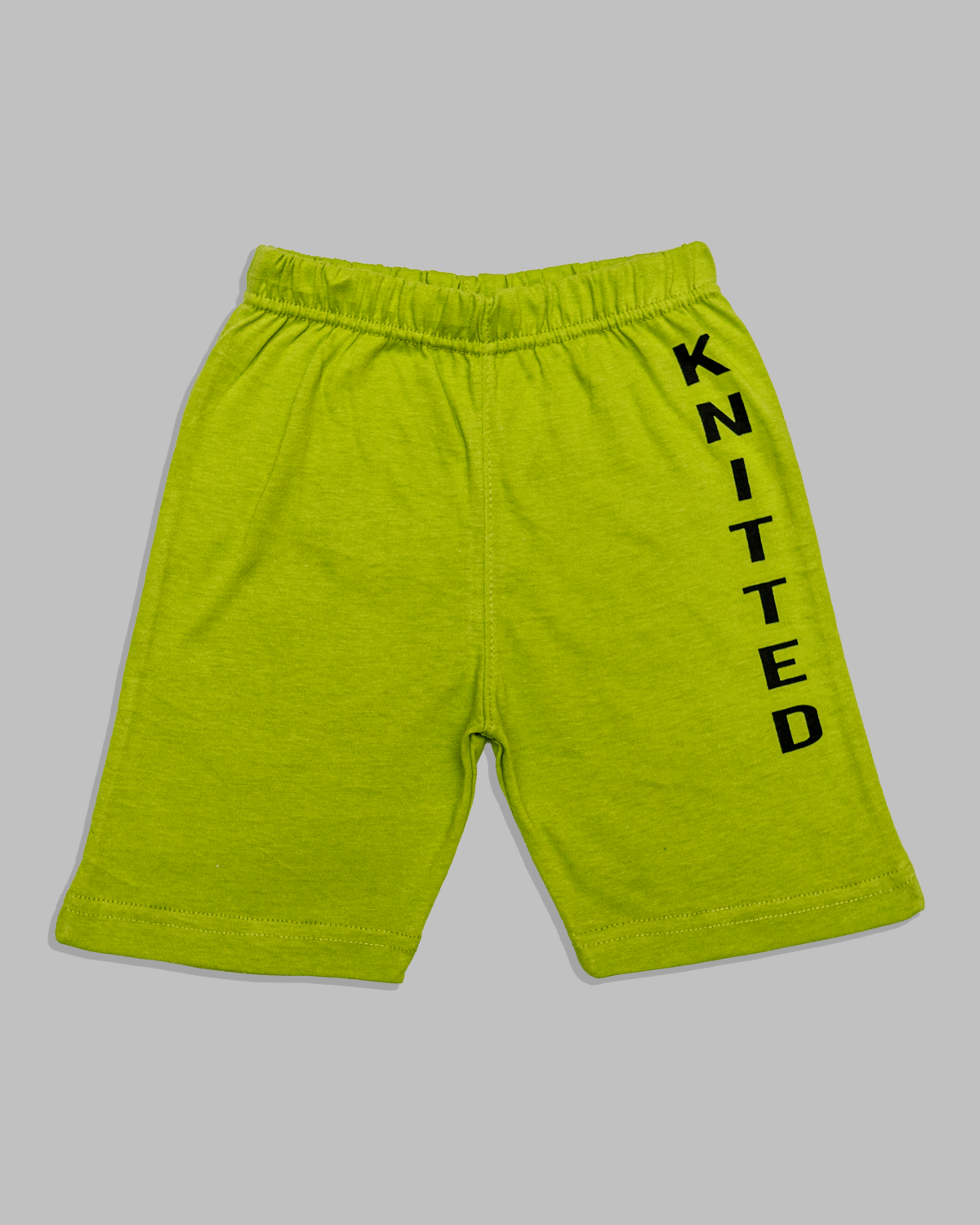 Green Knitted Print normal Shorts For Kids – knitted